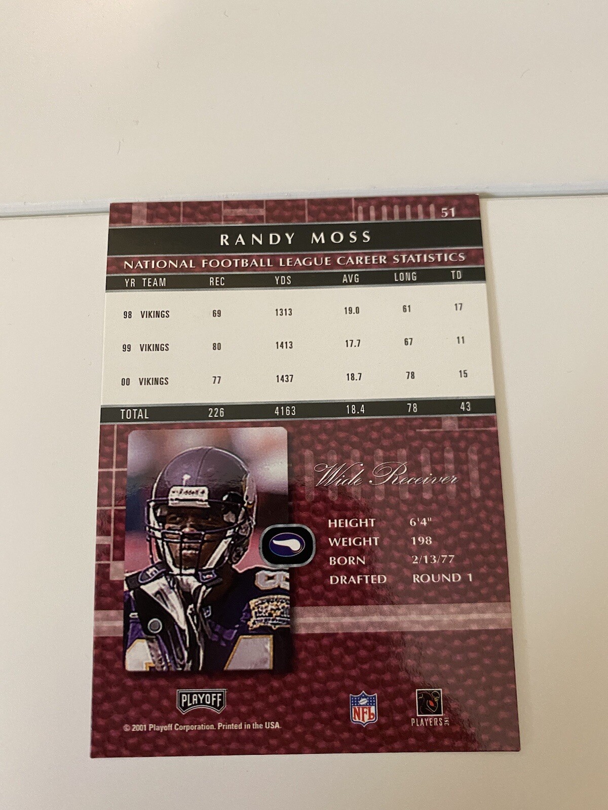 2001 Playoff Absolute Memorabilia - #51 Randy Moss for sale online | eBay