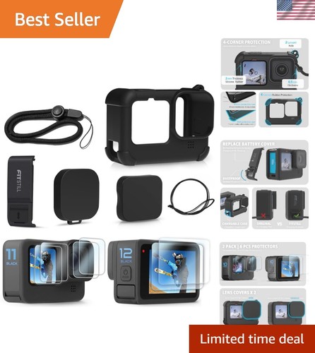 Soft Silicone Sleeve Case with Anti-Fingerprint Protectors for GoPro ...