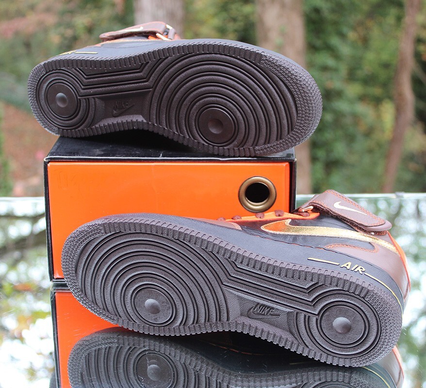 Nike Air Force 1 Mid ID 2006 Men’s Size 9 Brown Orange Gold Custom ...