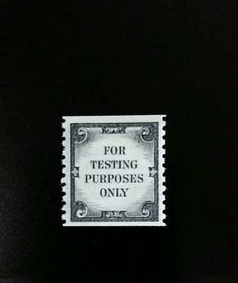 1962 For Testing Purposes Only, Test Stamp Coil, Black Scott TD107 Mint ...