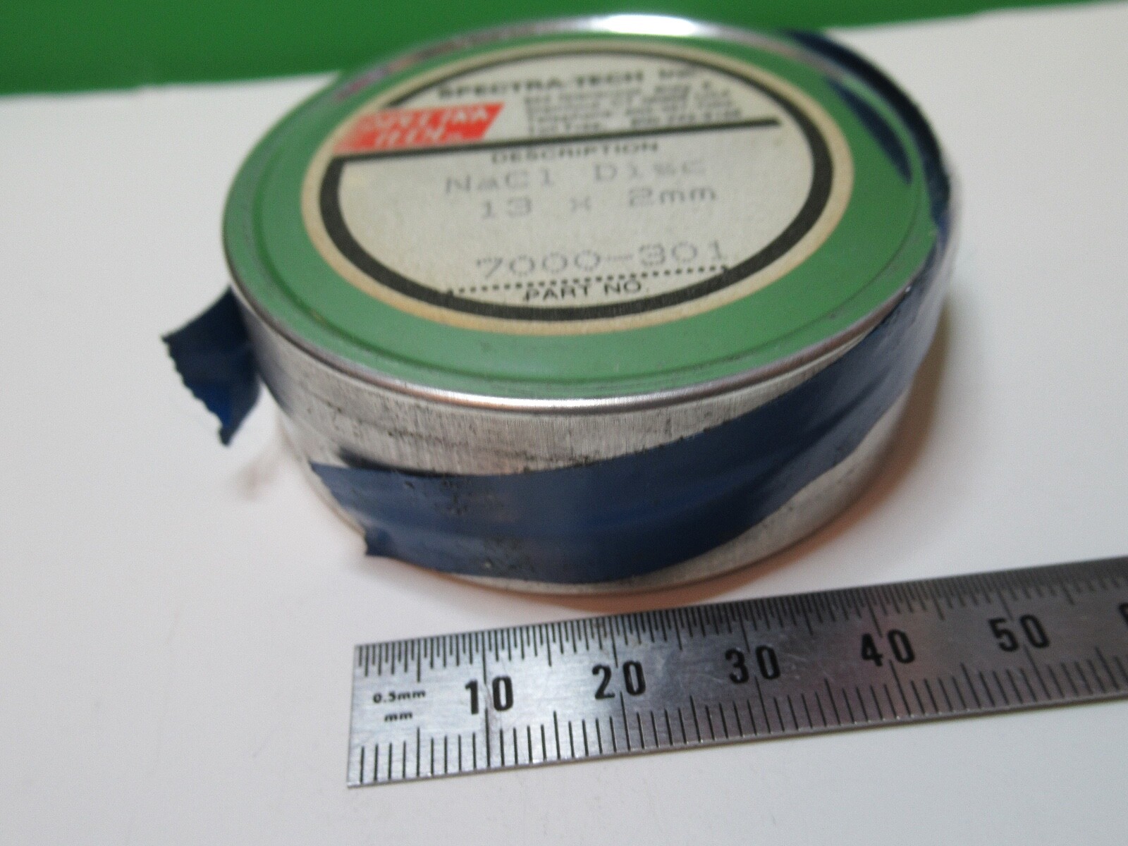 OPTICAL INFRARED SPECTRA TECH SUBSTRATE NaCl DISC OPTICS AS PICTURED ...