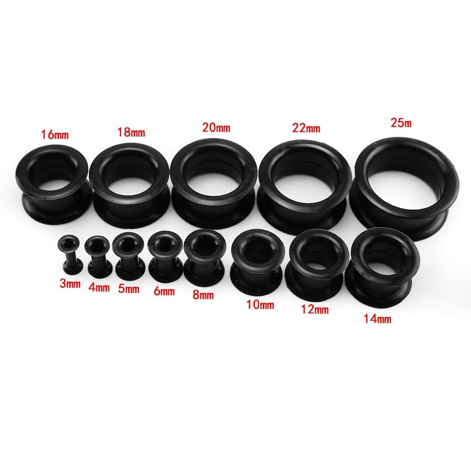 9 Pairs/Lot Mixed Color Hollow Saddle Thick Silicone Ear Tunnels Plugs ...