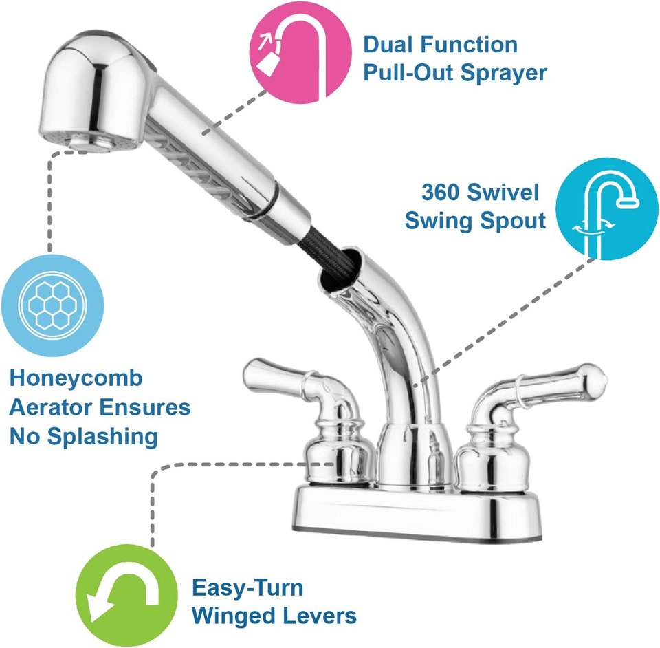 Utility Sink Faucet with Sprayer Laundry Room Faucet with Pull Out ...