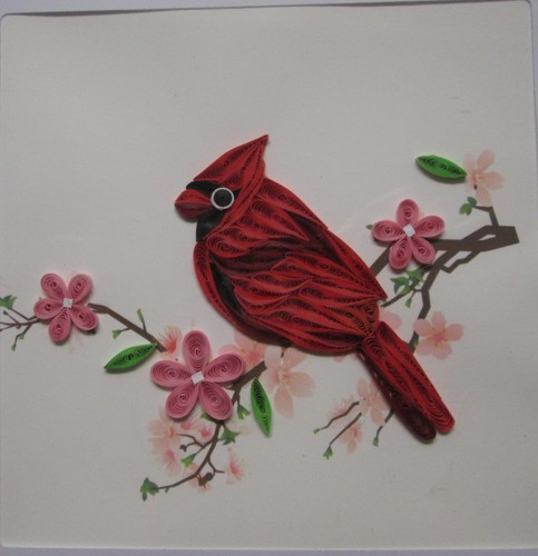 Raised Cardinal Quilling Card Matted & Framed | eBay