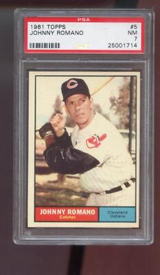 1961 Topps #5 Johnny Romano PSA 7 Graded Baseball Card MLB Cleveland ...