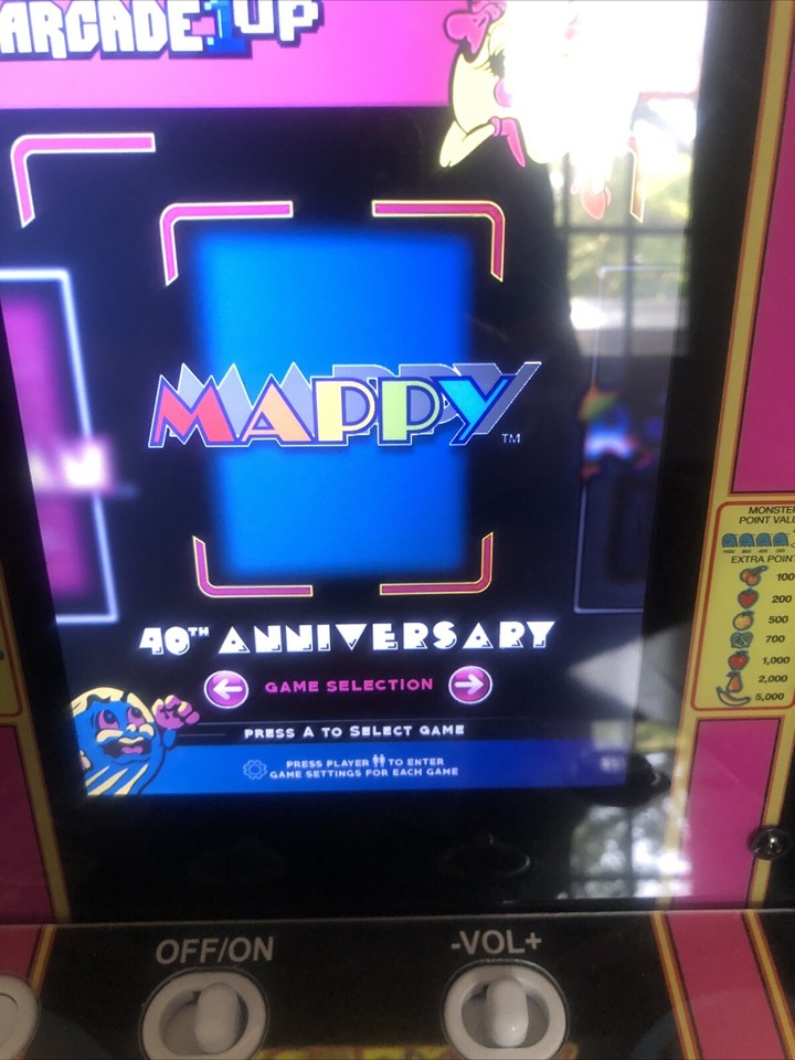 New 40th Anniversary Ms Pac Man Arcade 1Up Countercade 4 Games Mappy ...