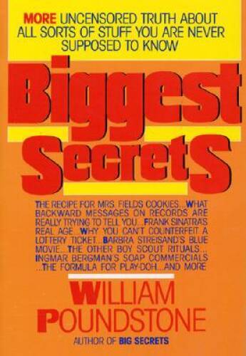 Biggest Secrets - Paperback By Poundstone, William - ACCEPTABLE ...