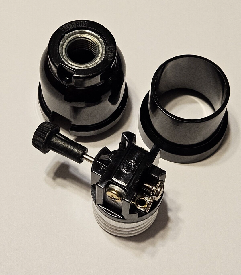 3-WAY TURN KNOB PHENOLIC LAMP SOCKET WITH LARGE 1/2" HOLE LAMP PART NEW ...