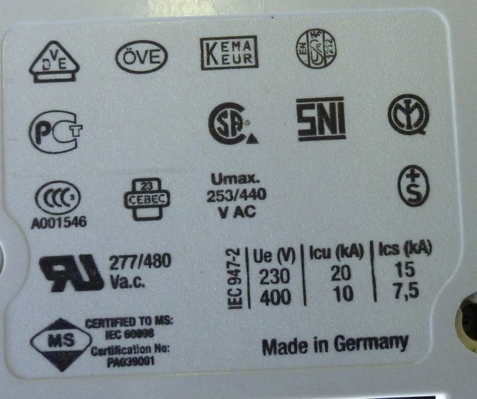 ABB Circuit Breaker S203 C20 GB10963 USED NICE TAKE-OUT | eBay