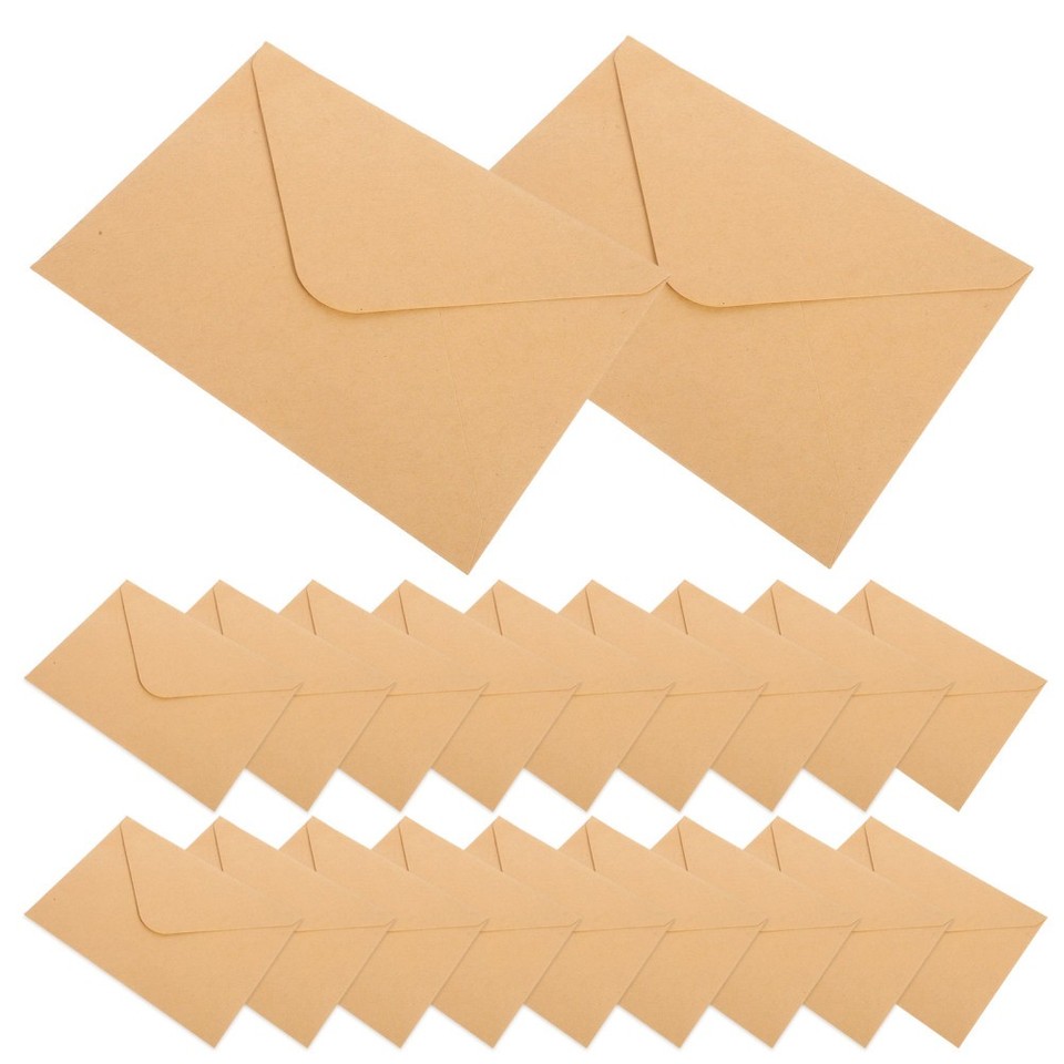 100 Pcs Brown Envelope Pockets Wedding Invitation Envelopes Small Kraft ...