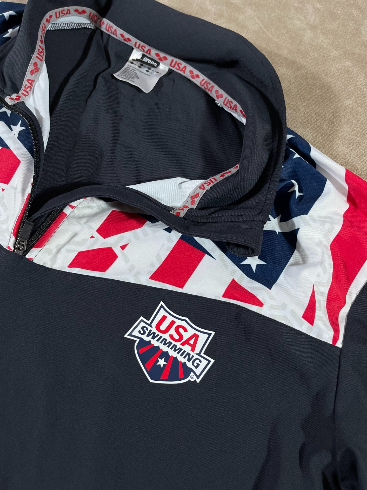 Arena USA Swimming Men's Og Half Zip Long Sleeve Acti… - Gem