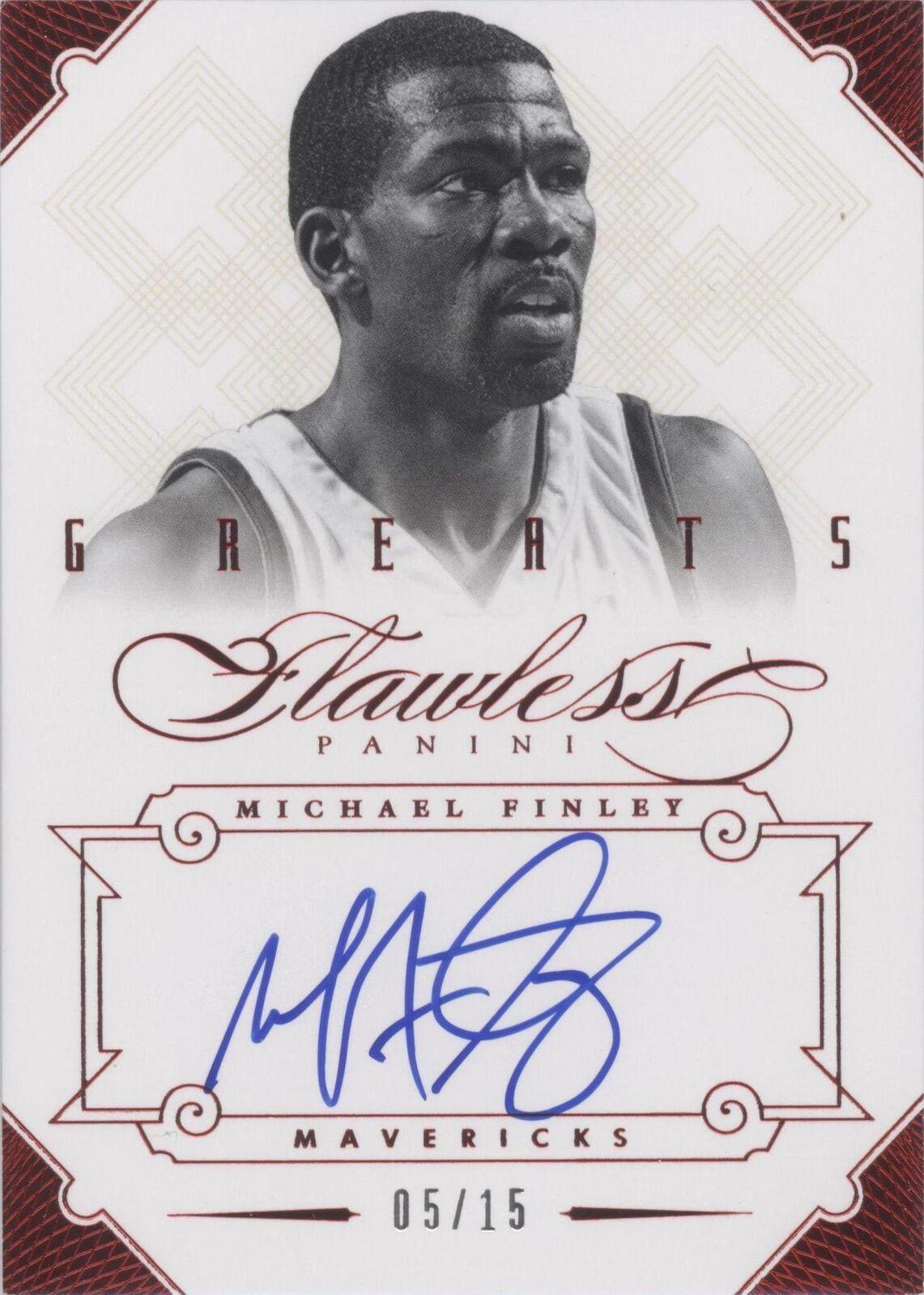 2012-13 Panini Flawless - Greats Autographs Michael Finley #44 Ruby /15 ...