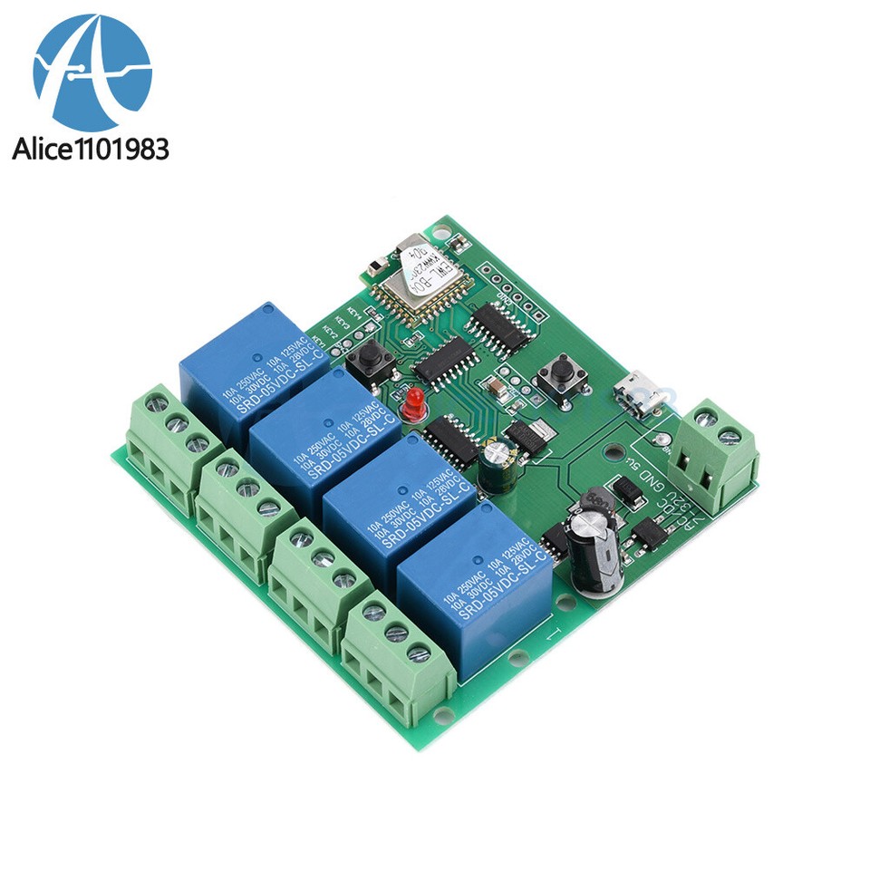 DC 7-32V 2/4 Channel Smart Switch WiFi Bluetooth Relay Module Remote ...