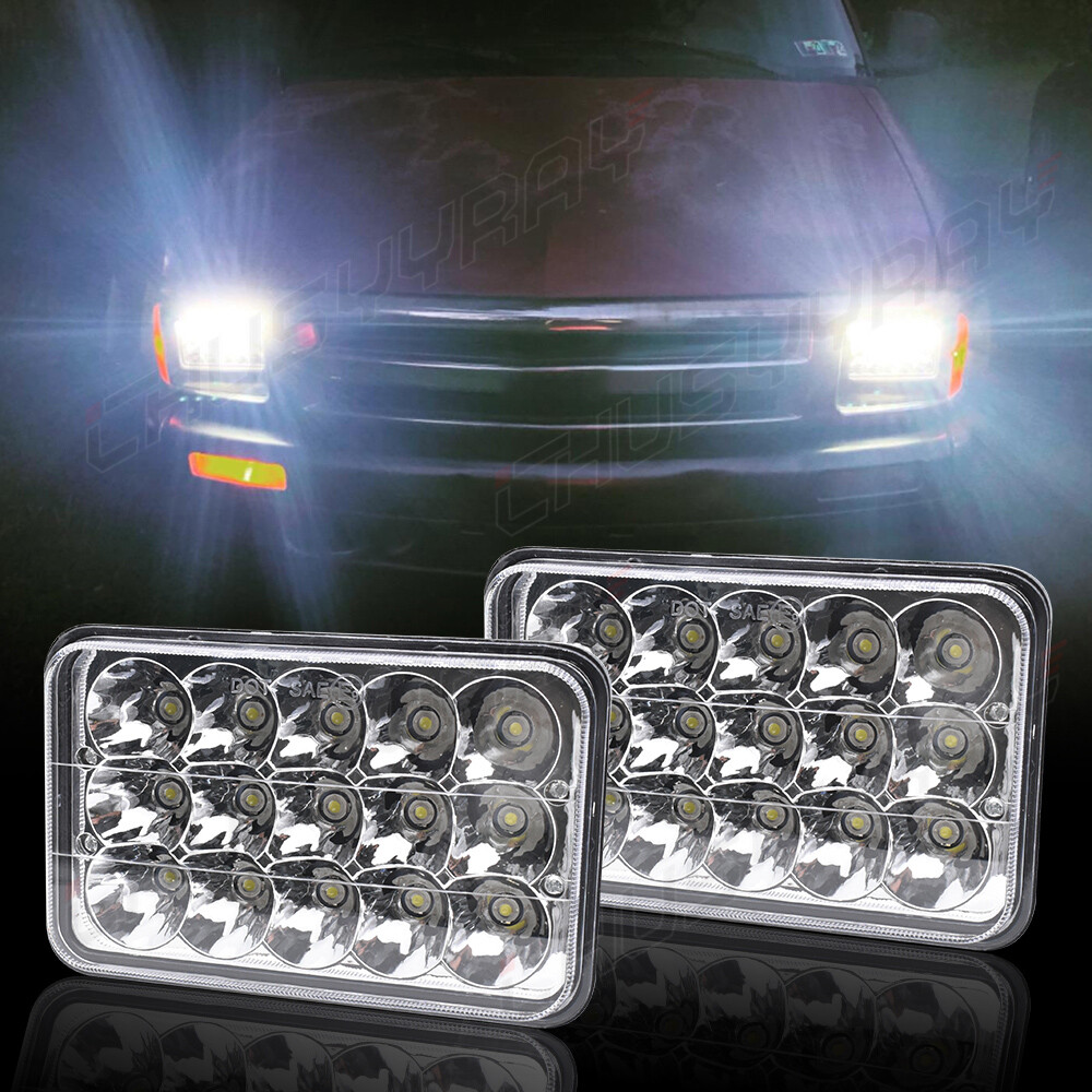 4PCS FOR GMC C4500 C5500 Topkick 2003-2009 DOT 4x6" LED Headlights Hi ...