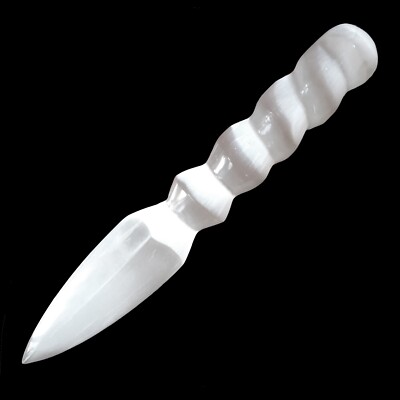 XL " Selenite Dagger Wand Reiki Energy Cleansing Crystal Sword Knife ...