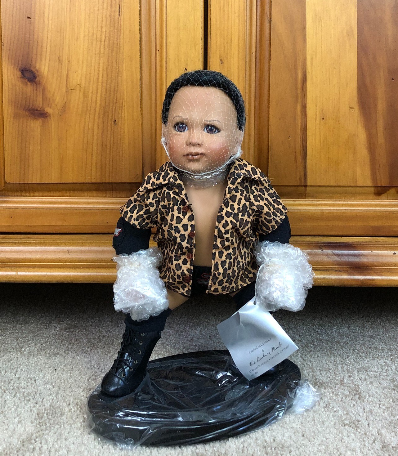 The Rock Dwayne Johnson Little Rock Porcelain Doll Danbury Mint WWE WWF ...