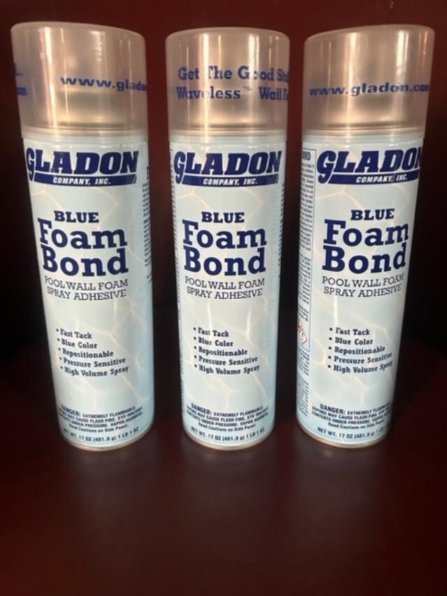 Gladon foam adhesive spray - 3 large 17 ounce cans. Brand new. Over ...