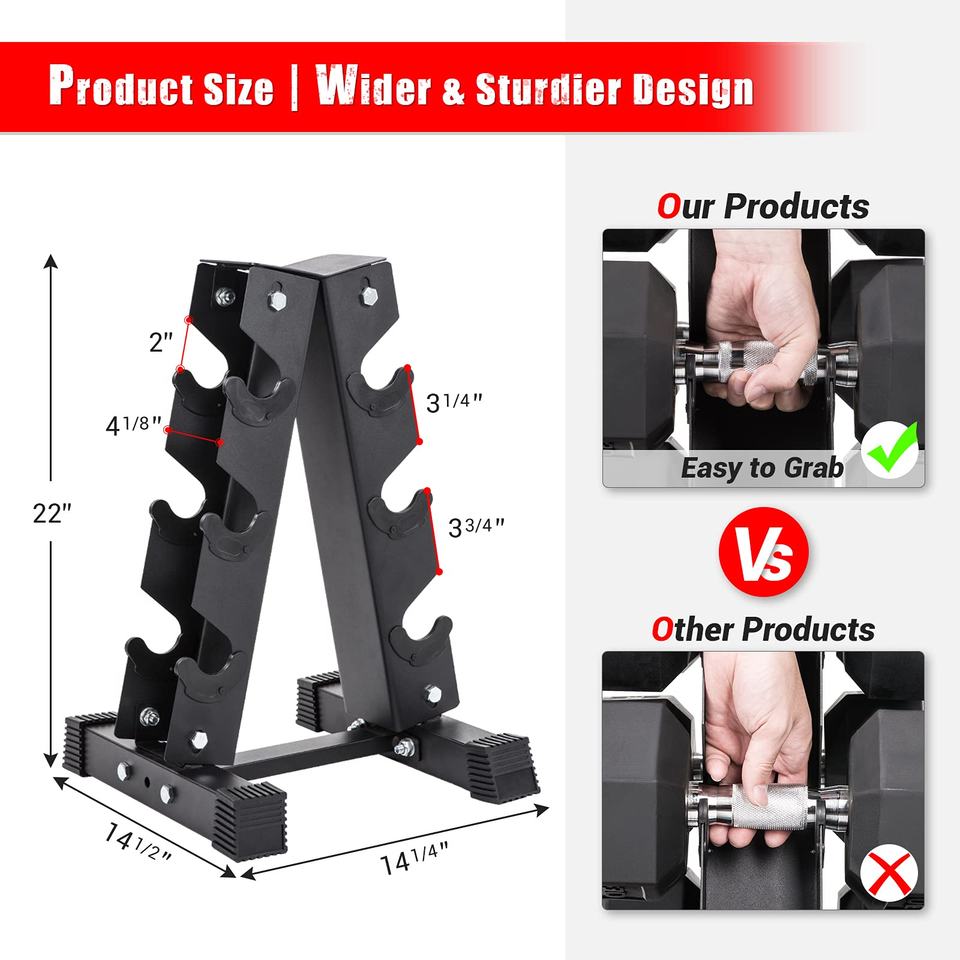 3 Tier Steel Dumbbell Weight Rack Stand Only, Suitable for Home Gym ...