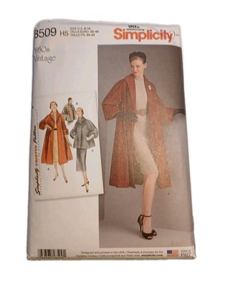 1950s Vintage Coat or Jacket Sewing Pattern (Sizes 6-14) Simplicity ...