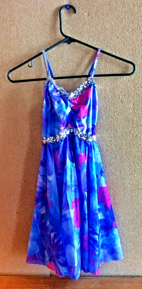 Girls Lyrical Dance Dress Child Large LC Blue Purple Sequin USA Made | eBay