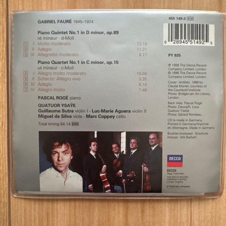 Fauré Piano Quartet/Quartet Roger | eBay UK