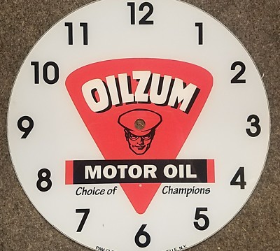 *NEW* 14.25" OILZUM MOTOR OIL RD GLASS FACE PAM CLOCK | eBay