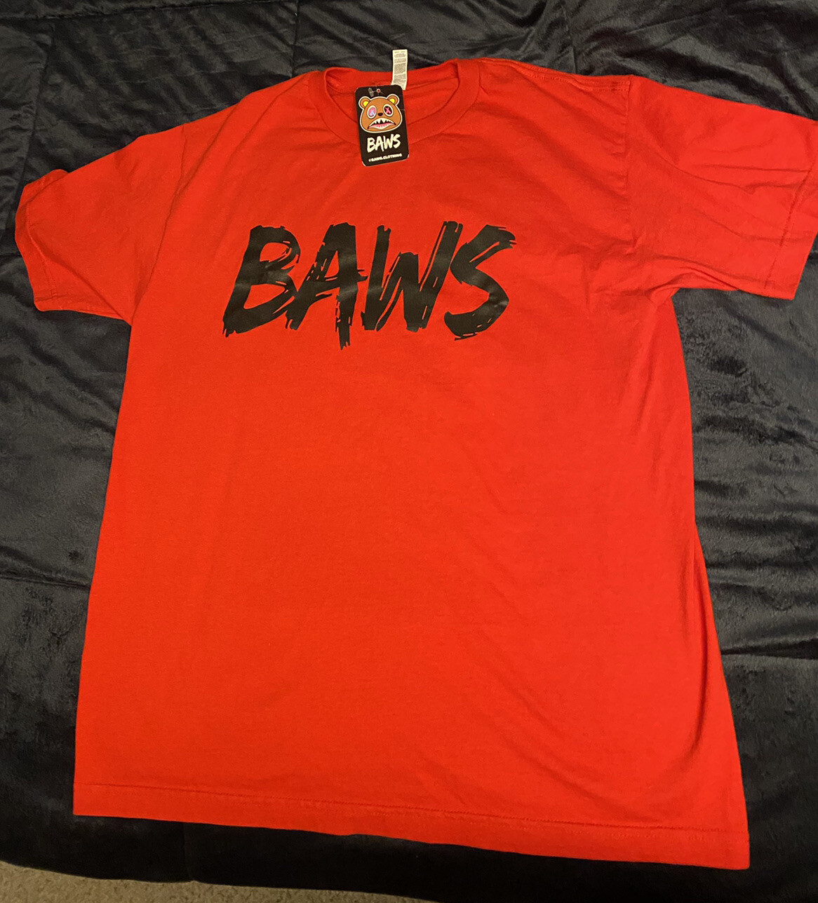 Baws Clothing NWT Crazy Bear Red T-Shirt Adult Large Logo Shirt Short ...