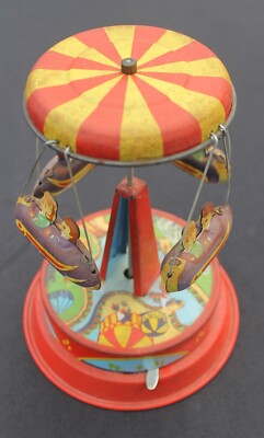 Original Vintage Rocket Ride Carousel Tin Toy Works | eBay