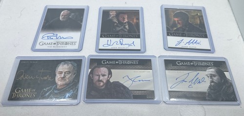 Game of Thrones 6 Card Autograph Lot Samwell, Eddison, Benjen, Pypar ...