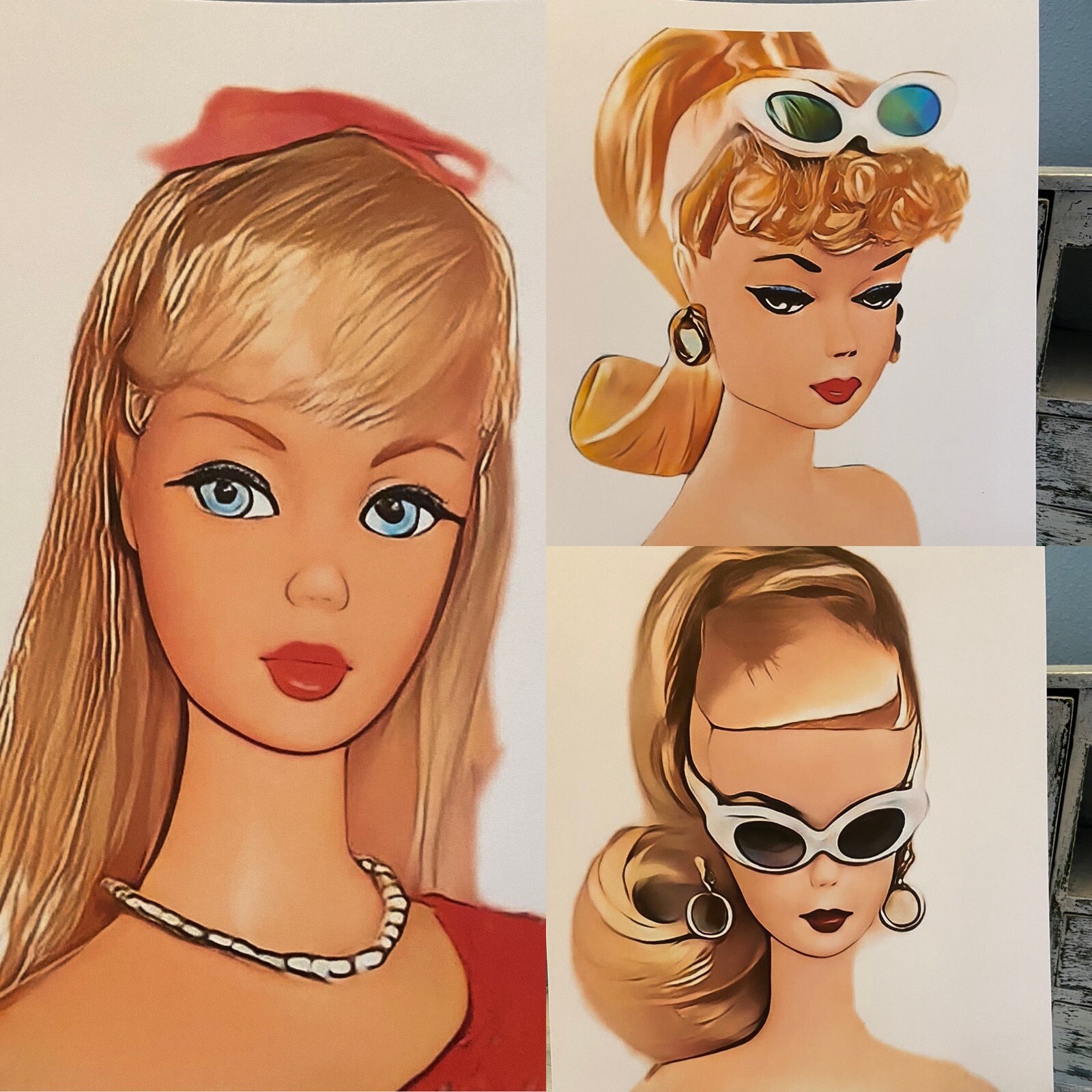 RETRO BARBIE 8x10 Portrait Art Print Bundle Set Of 3 - SILKSTONE ...