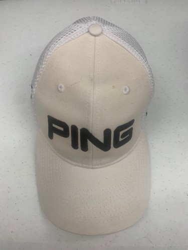 Ping Hat Cap Flex Fit White Black Pre Owned HT11+23 | eBay