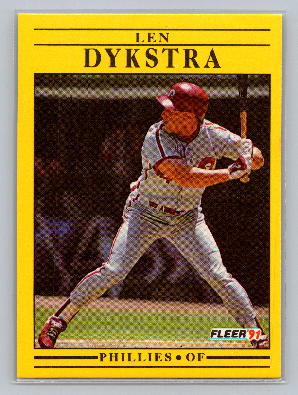 1991 Fleer #395b Len Dykstra Jumbo Pack version: Name listed as "Lenny ...