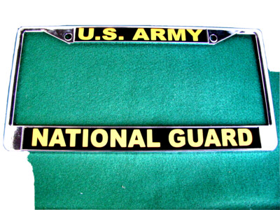 -U.S. ARMY-NATIONAL GUARD-License Plate Frame-Chromed Cast Metal ...
