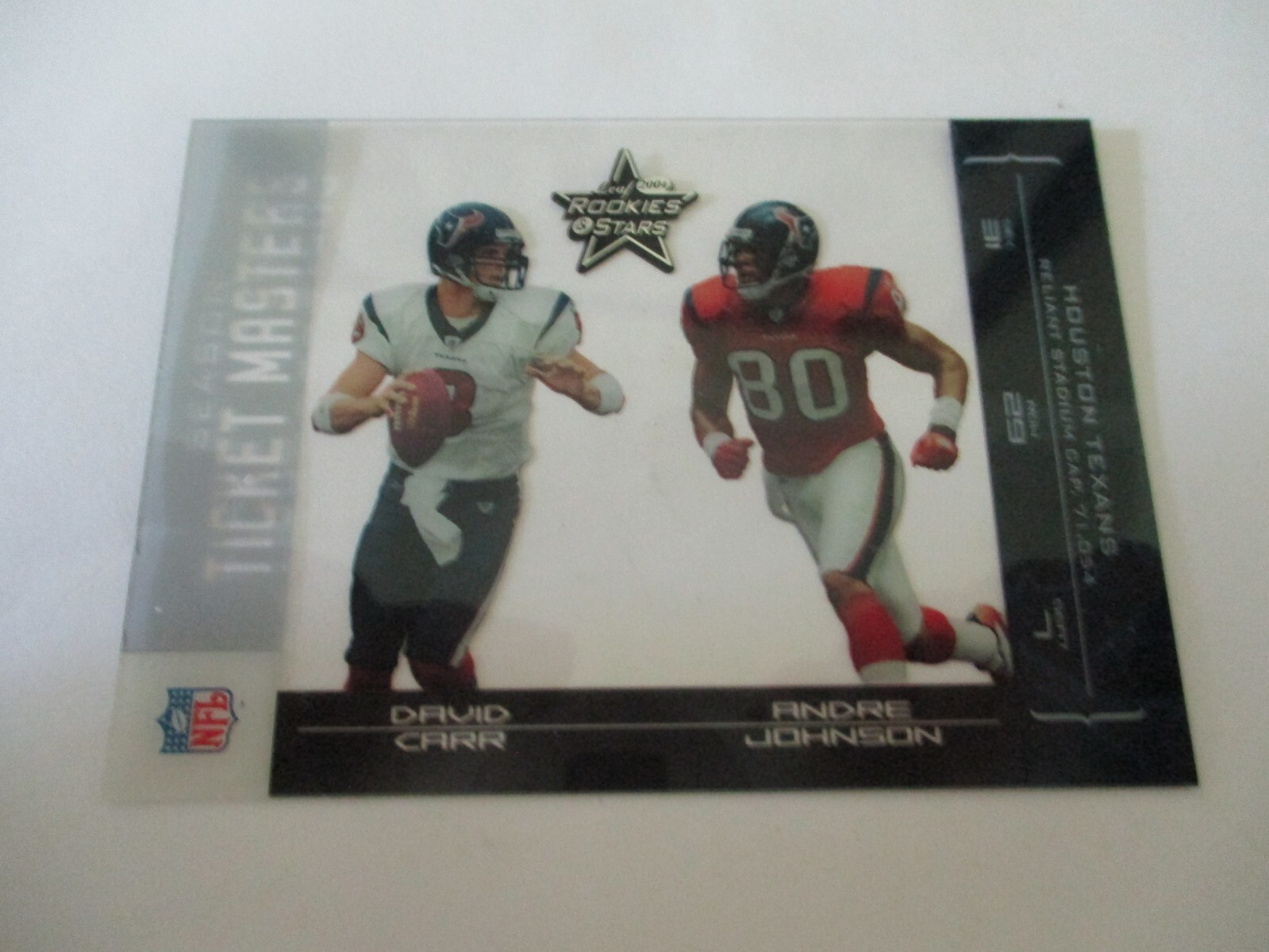 2004 Leaf Rookies & Stars Ticket Masters Carr, Johnson Card TM11 Serial ...