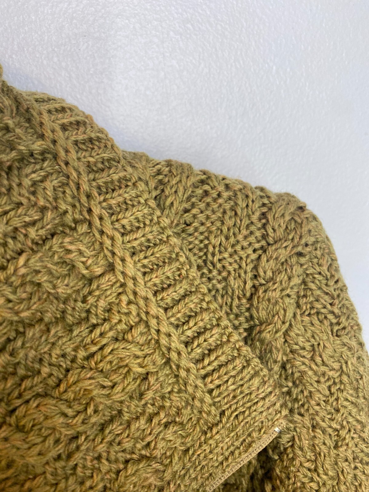 Aran Craft Merino Wool Zip Front Cape Cable Knit Swea… - Gem