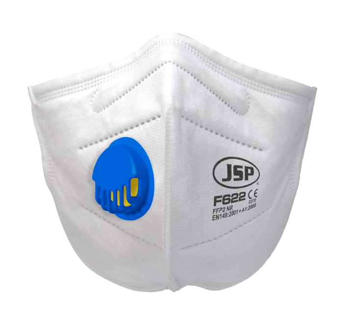 JSP 622 FFP2 Disposable Vertical Fold Flat Valved Dust Mask | eBay