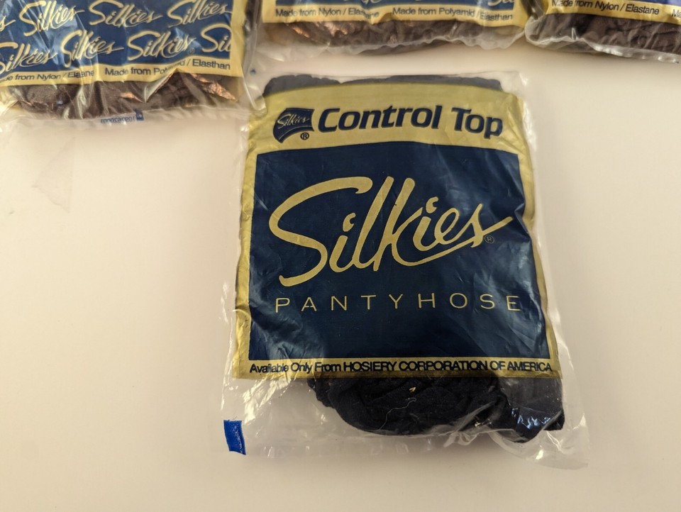 Vintage Silkies Control Top Pantyhose Lot of 4, 3 Taupe, 1 Navy NOS ...