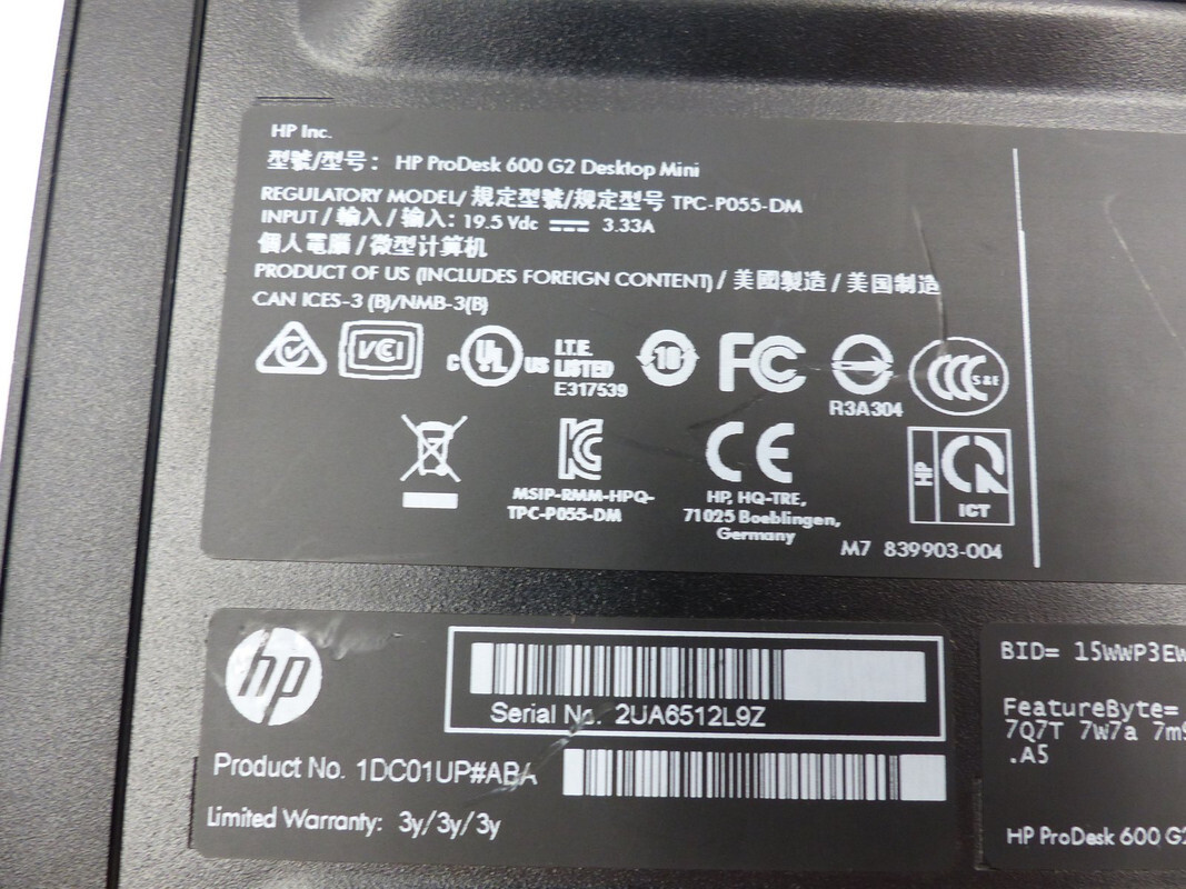 HP TPC-P055-DM PRODESK 600 G2 DESKTOP MINI | eBay