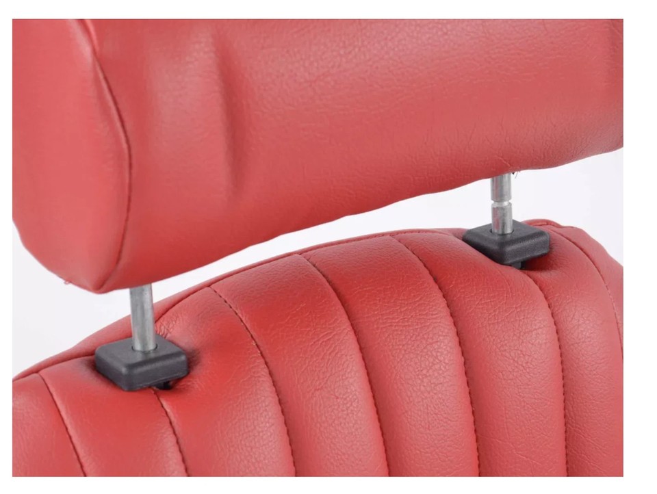 FKA Pair Red Bucket Seats Headrests Classic Car Retro Kit Vintage Fixed ...