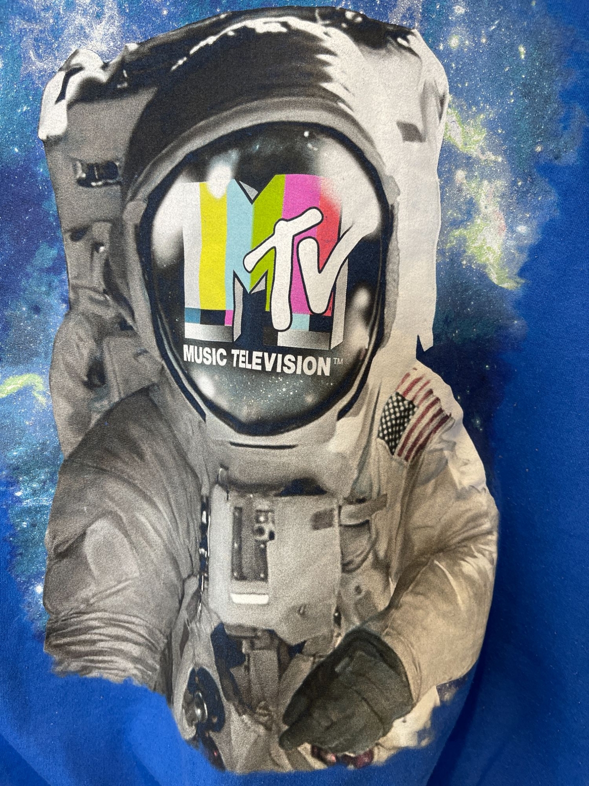 Gildan Retro MTV Spaceman Logo Crewneck Sweatshirt Ro… - Gem