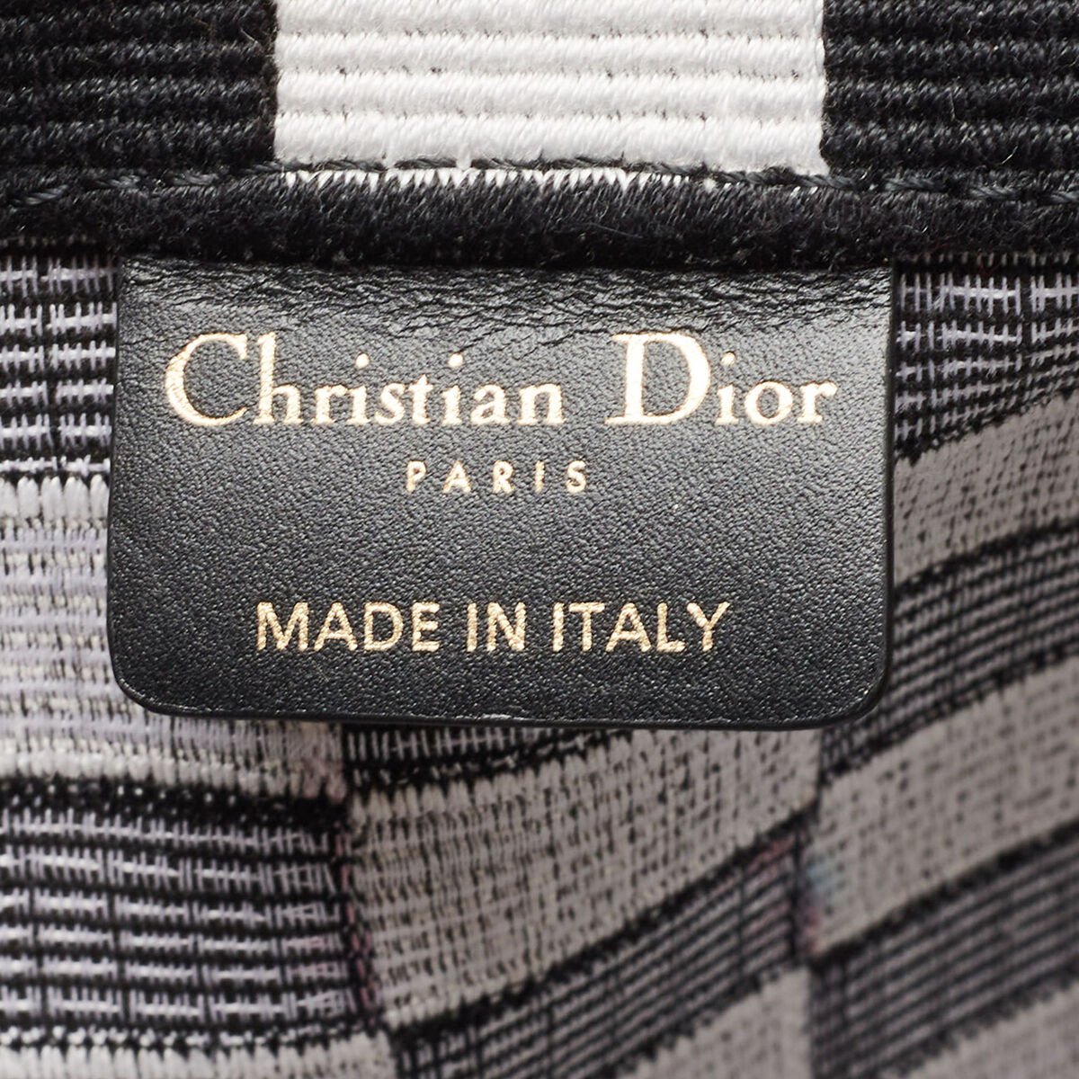 Dior Black/White Checkered Embroidered Canvas Large Book Dior Black/White Checkered Embroidered Canvas Large Book