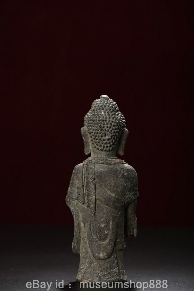 7.2" Old Chinese Bronze Buddhism Shakyamuni Amitabha Buddha Sculpture ...