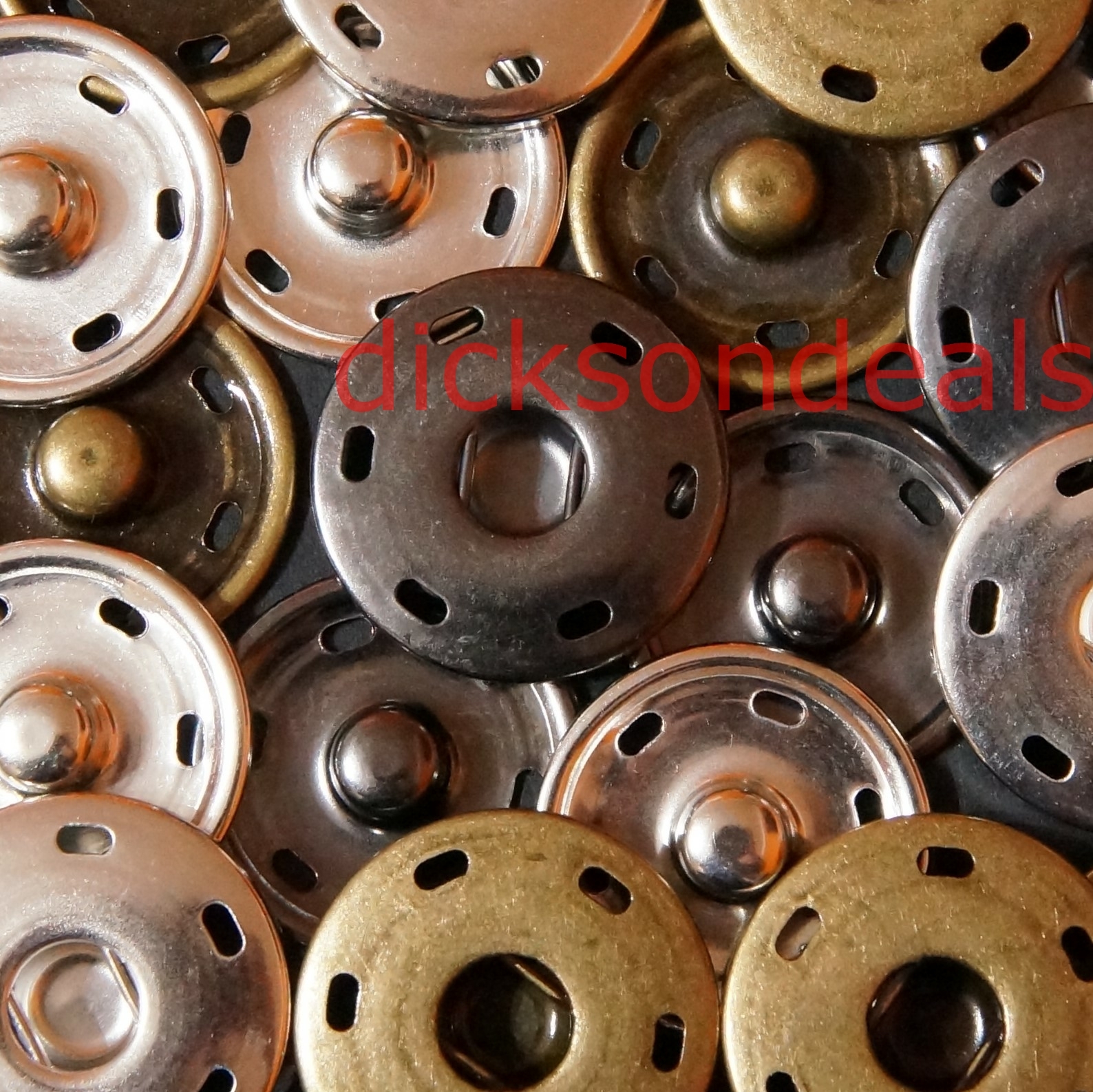 25mm Large Metal Snap Fasteners Poppers Press Studs Silver, Old Gold or ...