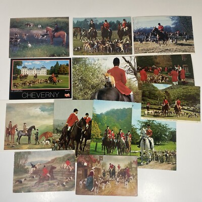 13 Fox Hunting Postcards Horse Hounds Germany France UK USA Foxhunt ...