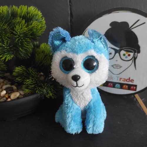 Doudou Peluche plush ty Prince the Husky Dog Chien Blue Bleu # ...