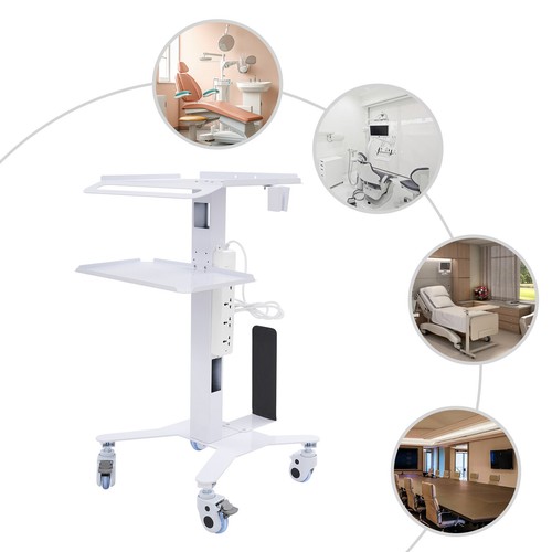 Mobile PC Cart Rolling Computer Workstation Adjustable Hospital Beauty ...