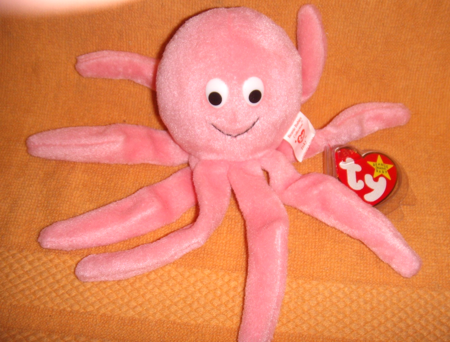TY BEANIE BABY INKY ERROR TAG 1993-94 (OCTOPUS ) NEW MWMT PELLETS 8 ...