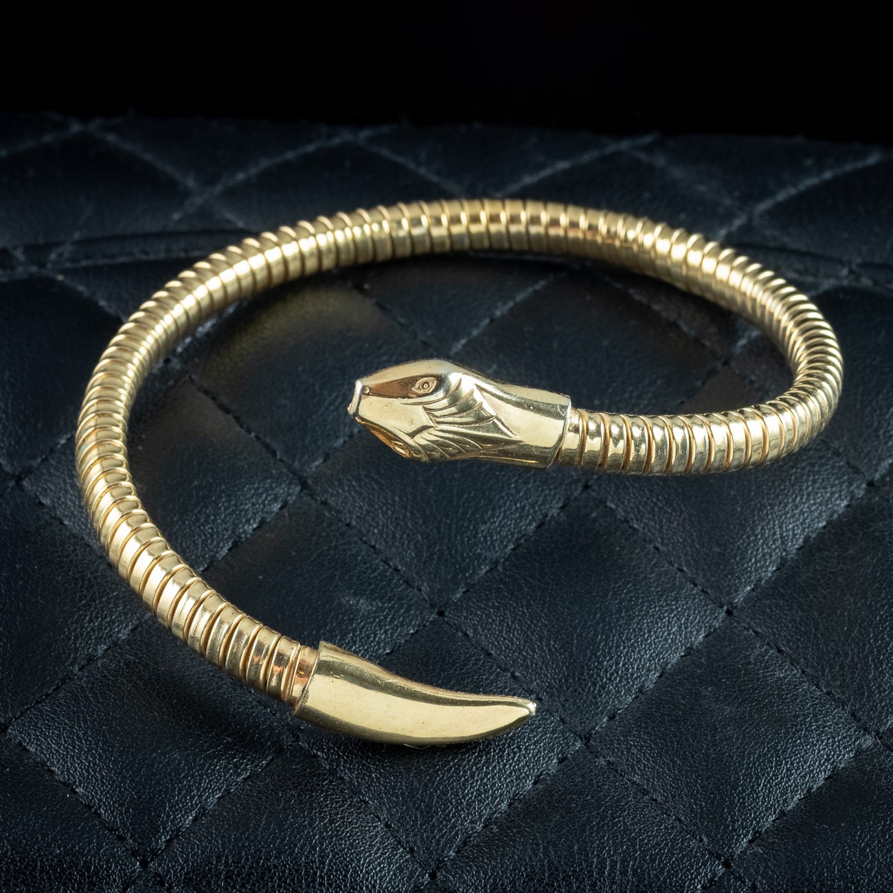 Vintage Snake Slave Bangle - Gem
