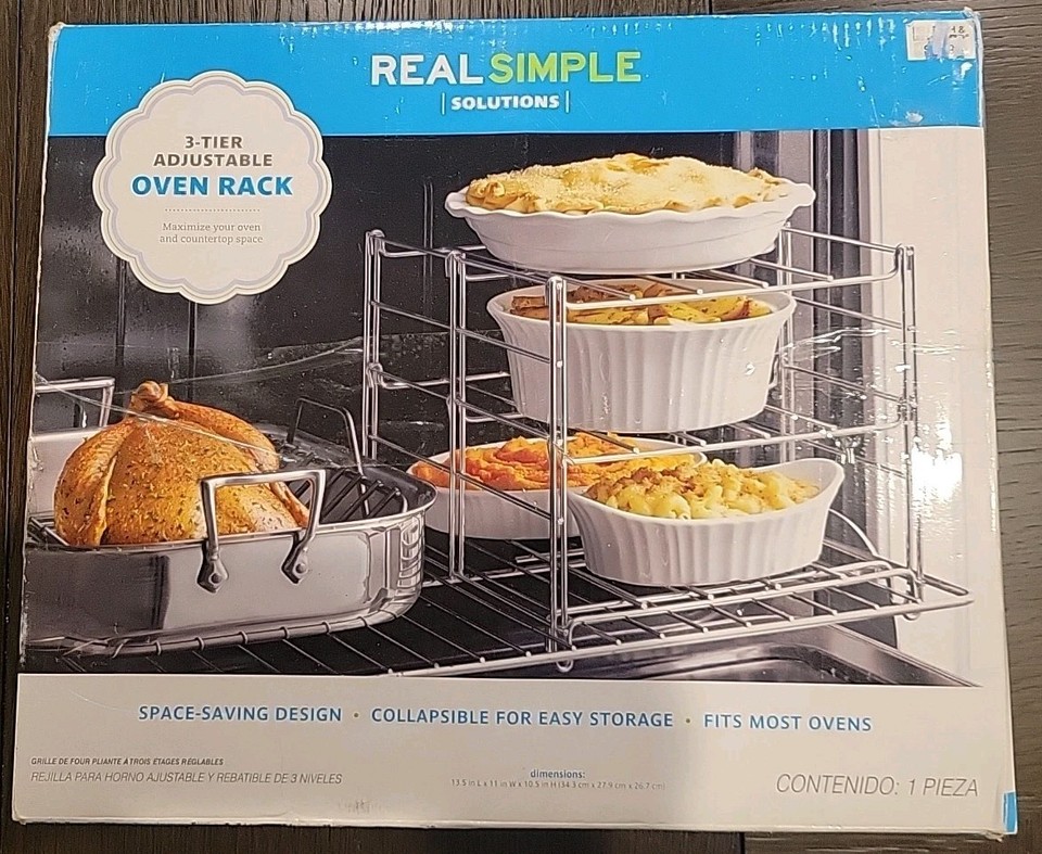 Real Simple Solutions 3-Tier Adjustable Oven Rack Collapsible | eBay