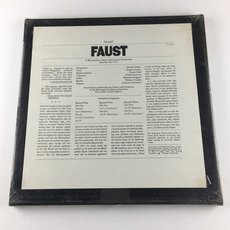 Charles Gounod Faust New Vinyl Box Set MVG+ | eBay